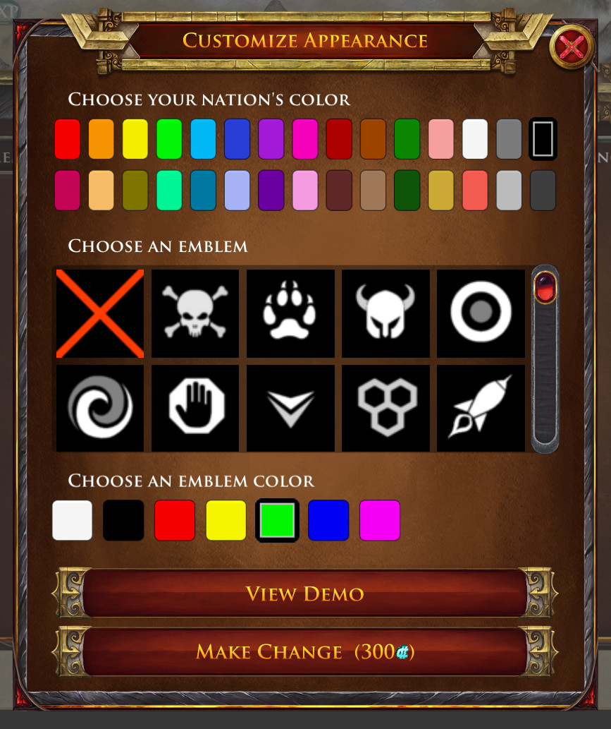 Customize Appearance | War of Conquest Customize Appearance | War of Conquest